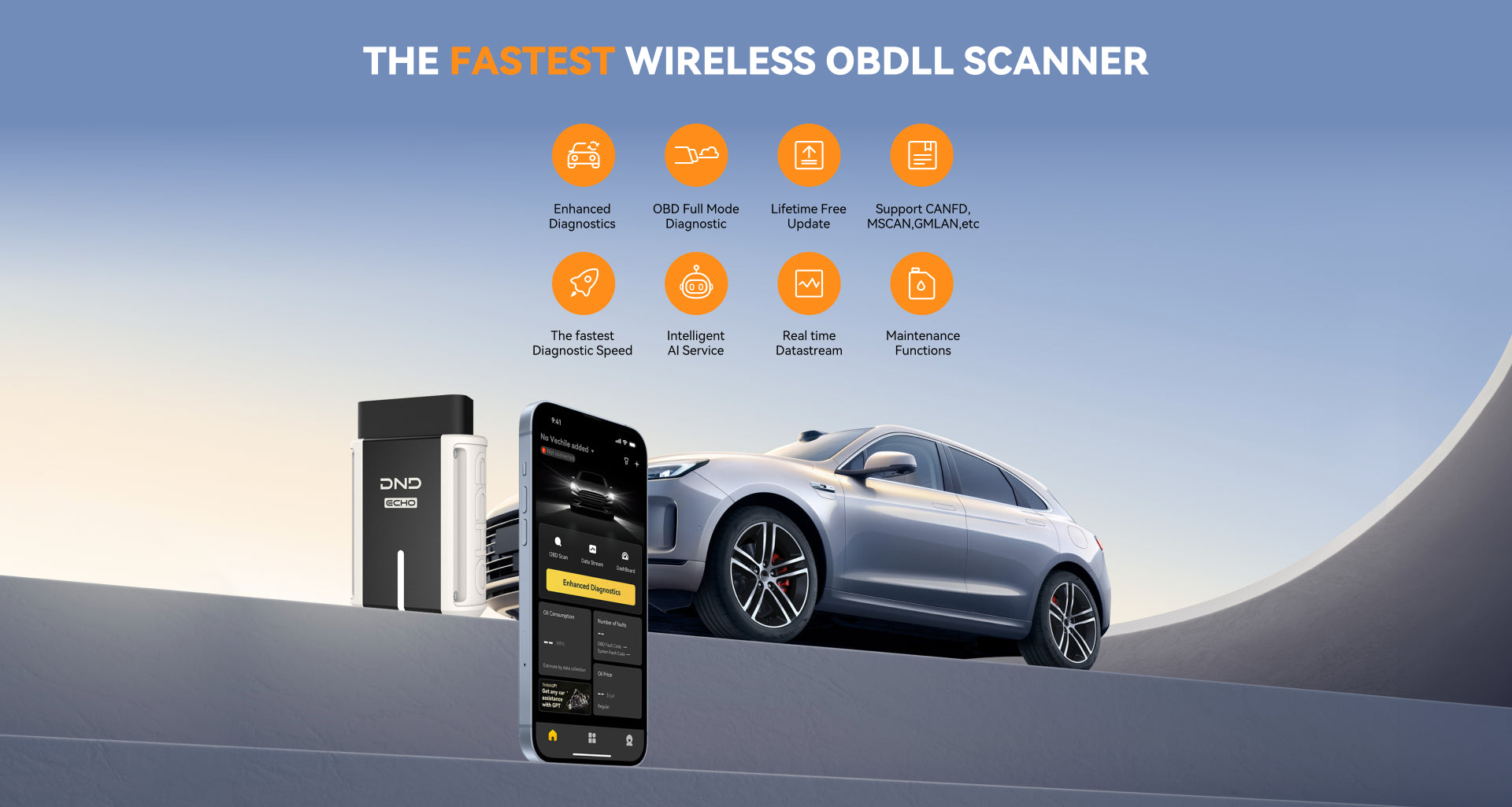 Dnd Echo Bluetooth Obd2 Scanner All System Wireless Car Diagnostic T